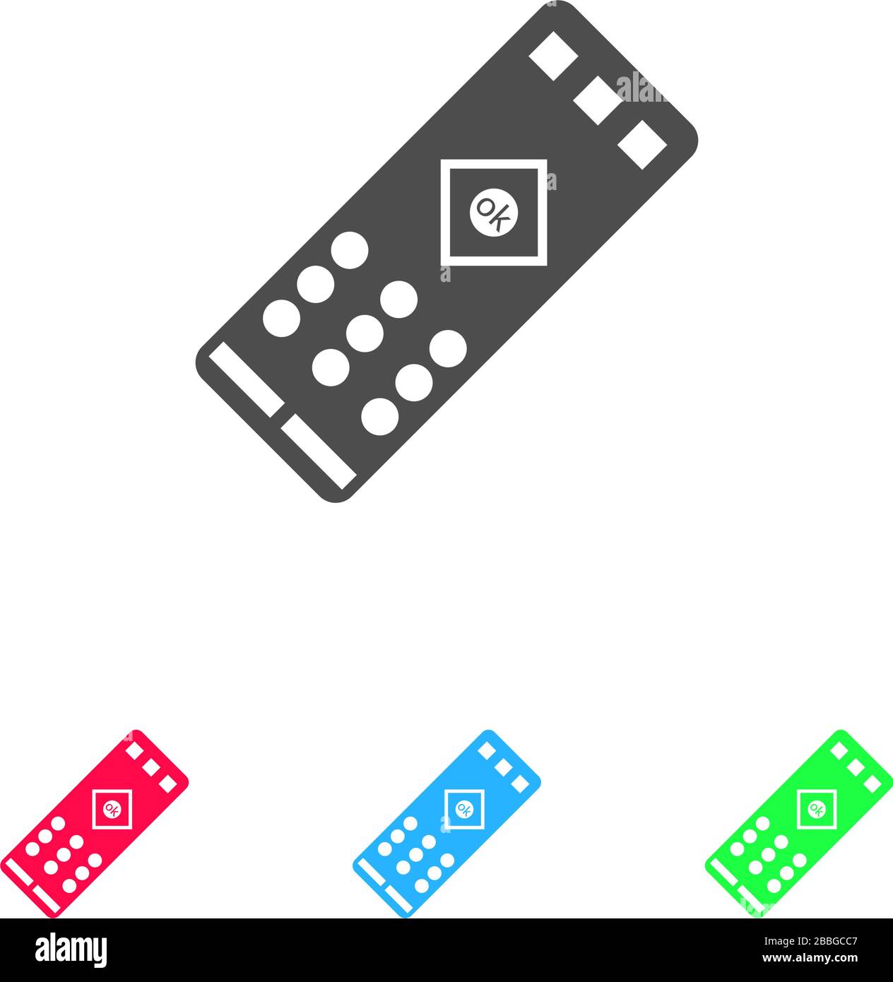 TV remote icon flat. Color pictogram on white background. Vector ... TV remote icon flat. Color pictogram on white background. Vector ...