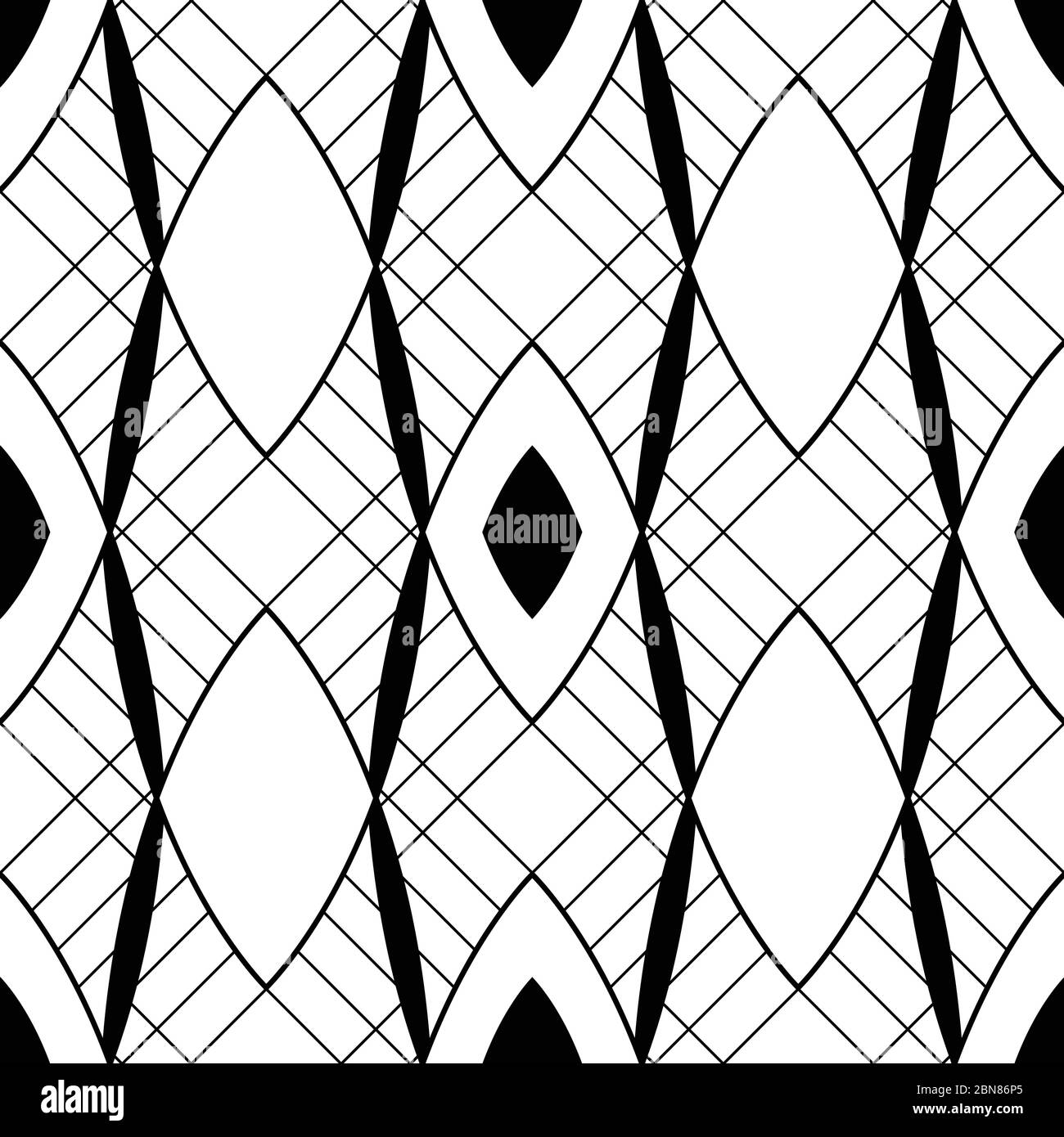 Art Deco Pattern. Vector black white background Stock Vector Image ...