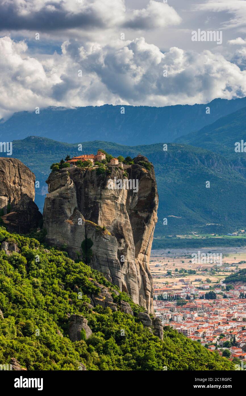 Meteora, Holy Trinity Monastery, Agia Triada, on enormous columns of ...
