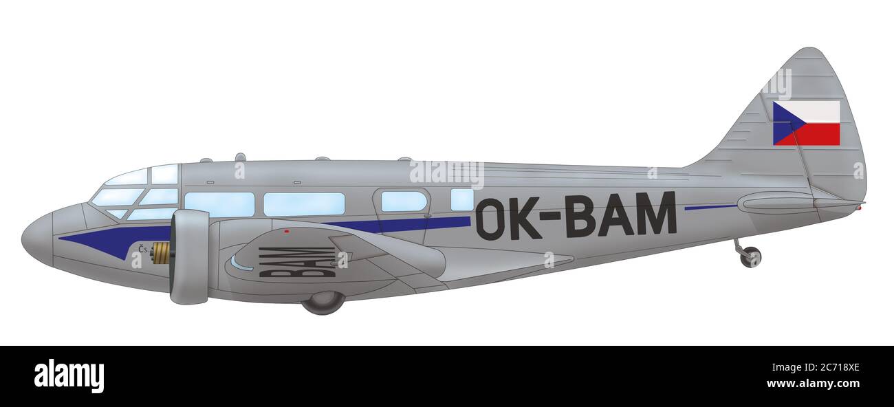 Airspeed AS.6 Envoy (serial number 48) of the Czechoslovak State ...