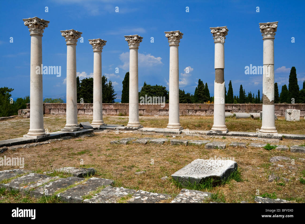 View of the Asklepieion a healing temple sacred to the god Asclepius ...