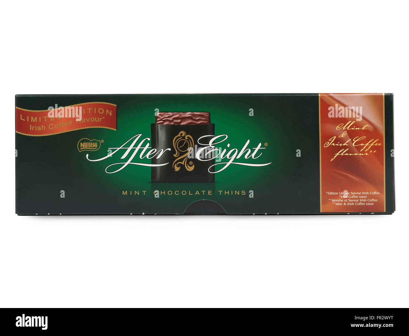 Box of Nestle's After Eight mint chocolate thins on white background ...