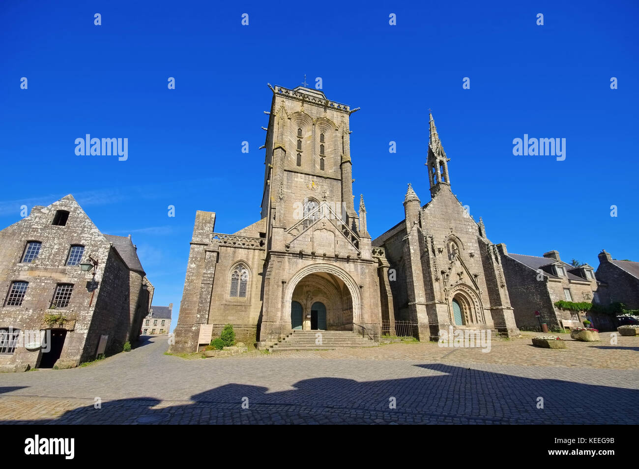 Saint Ronan church in Locronan, medieval village in Brittany, France ...