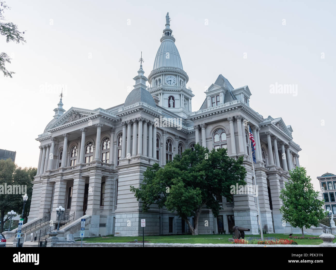 Tippecanoe County Courthouse, Lafayette, Indiana, at the sunset in ...