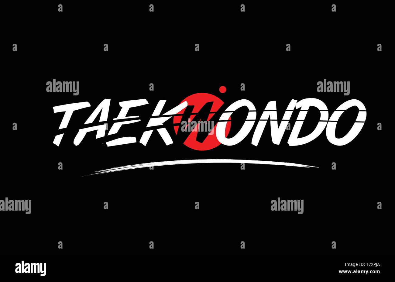 taekwondo text word on black background with red circle suitable for ...