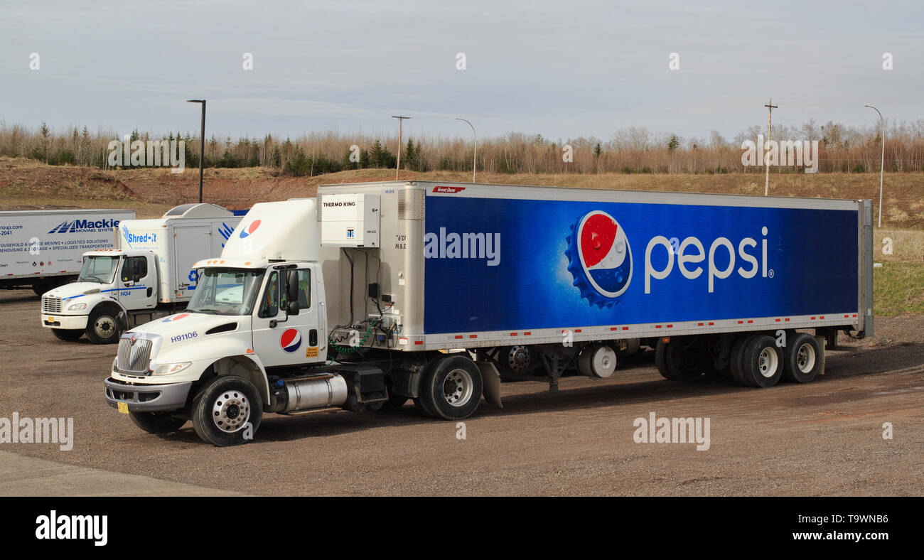 Truro, Canada - May 19, 2019: Parked Pepsi Semi-Truck. Pepsi is a ...